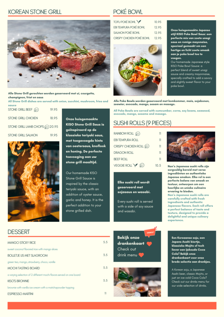 Menu – KISO BY NAN